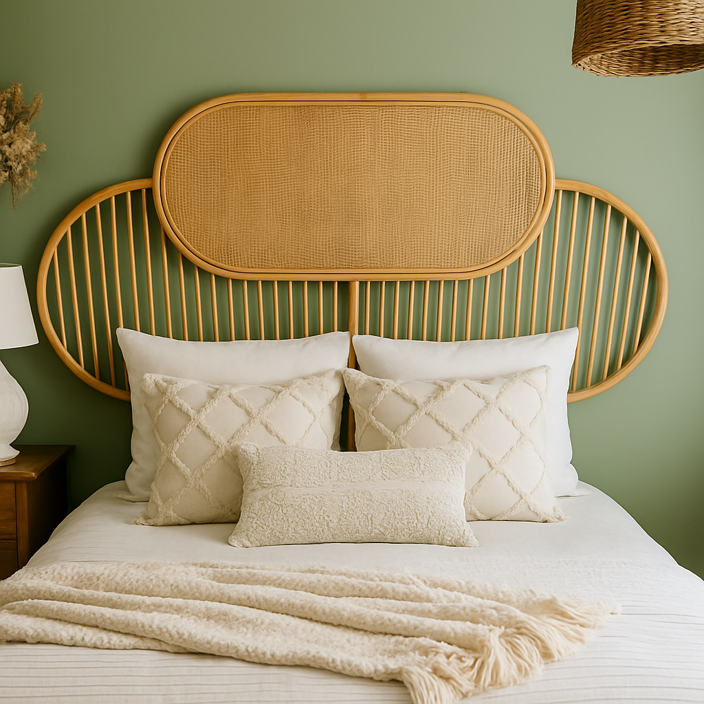RATTAN HEADBOARD - QUEEN - Bowhome